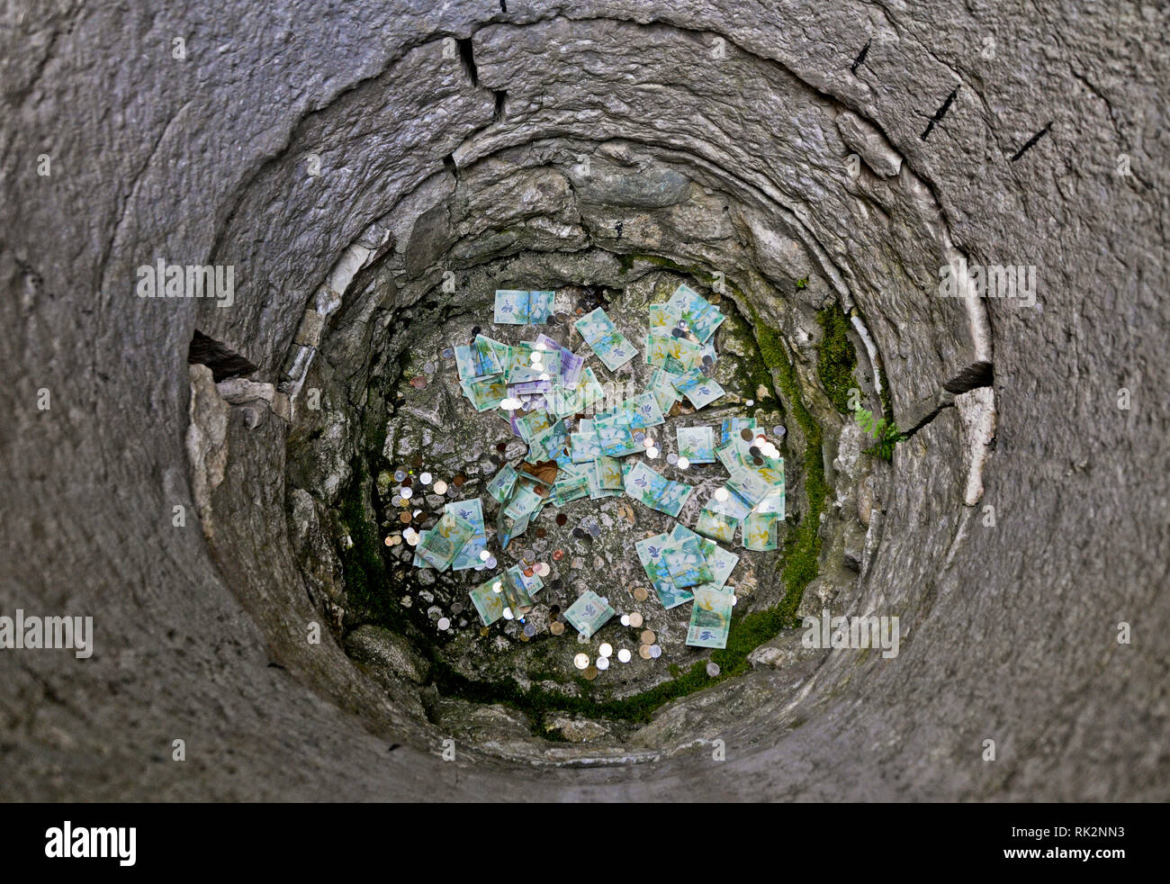 Cistern at the Bran Castle, Romania Stock Photo - Alamy