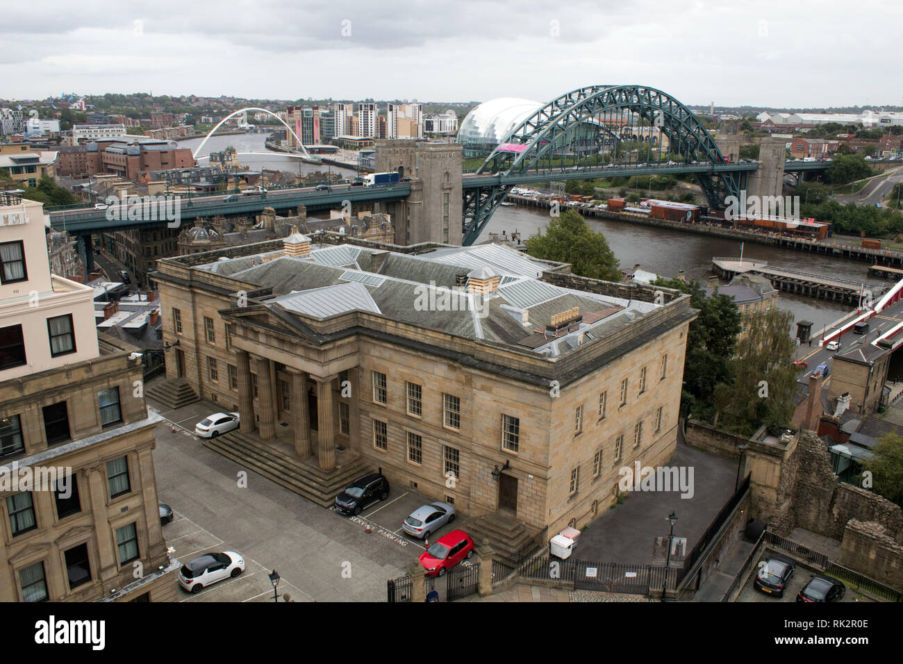 View over Newcastle towards the River Tyne, with Georgian buildings ...
