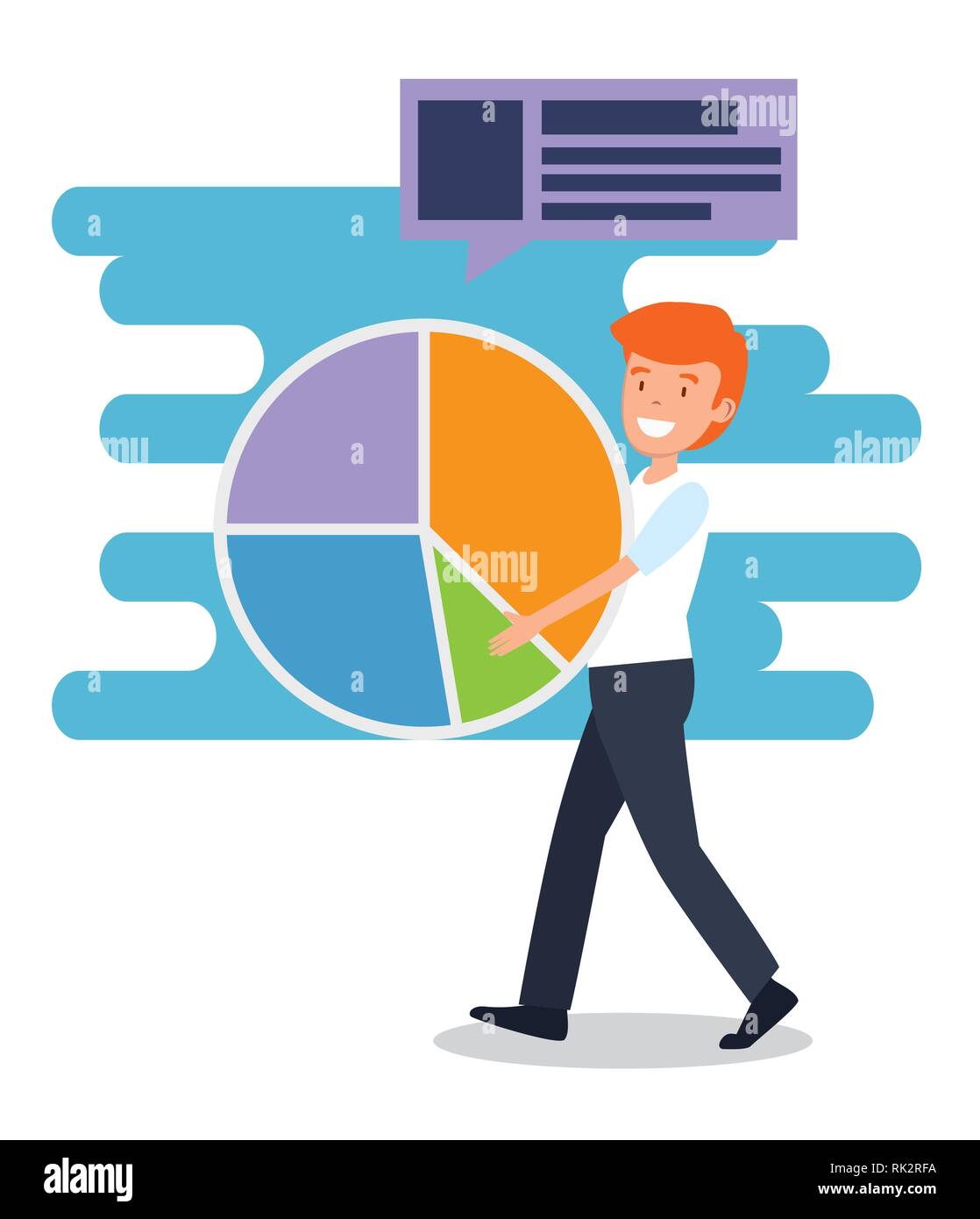 man with statistics diagram and chat bubble Stock Vector Image & Art ...