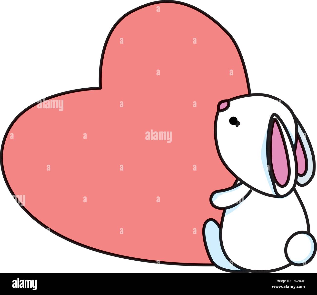 cute rabbit with heart love Stock Vector Image & Art - Alamy