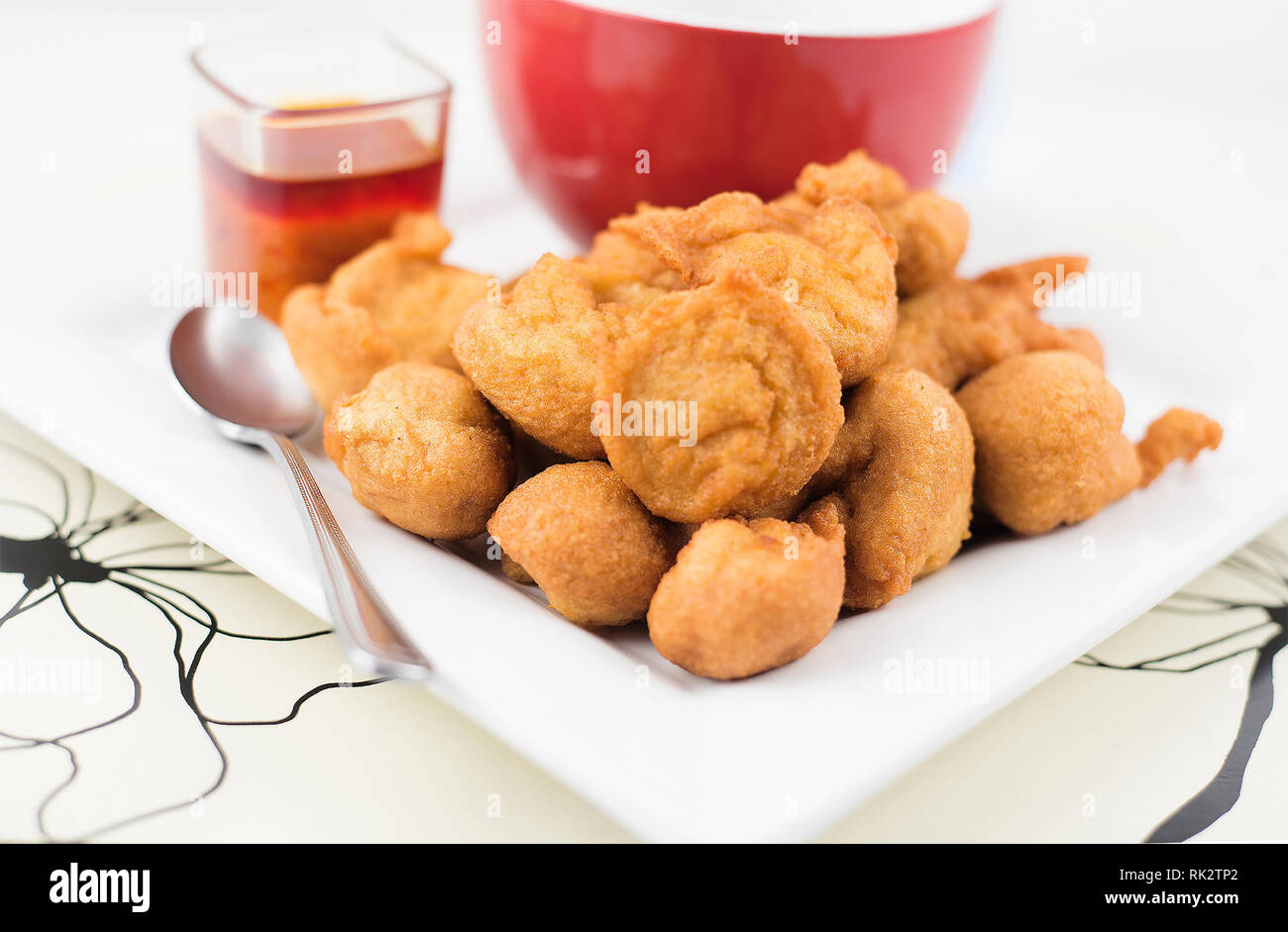 Popular Nigerian Meals - Close up of Akara served in a white and pap ...