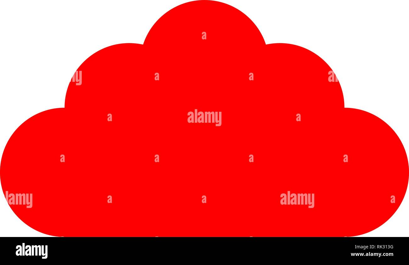 Cloud symbol icon - red simple, isolated - vector illustration Stock ...
