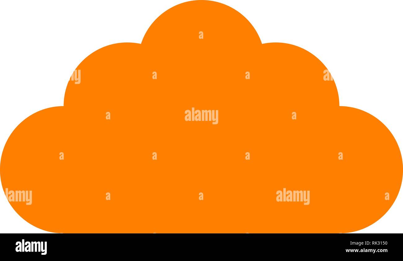 Cloud symbol icon - orange simple, isolated - vector illustration Stock ...
