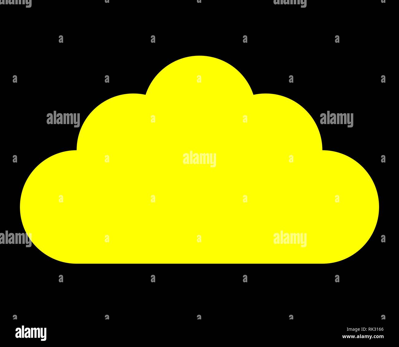 Cloud symbol icon - yellow simple, isolated - vector illustration Stock ...