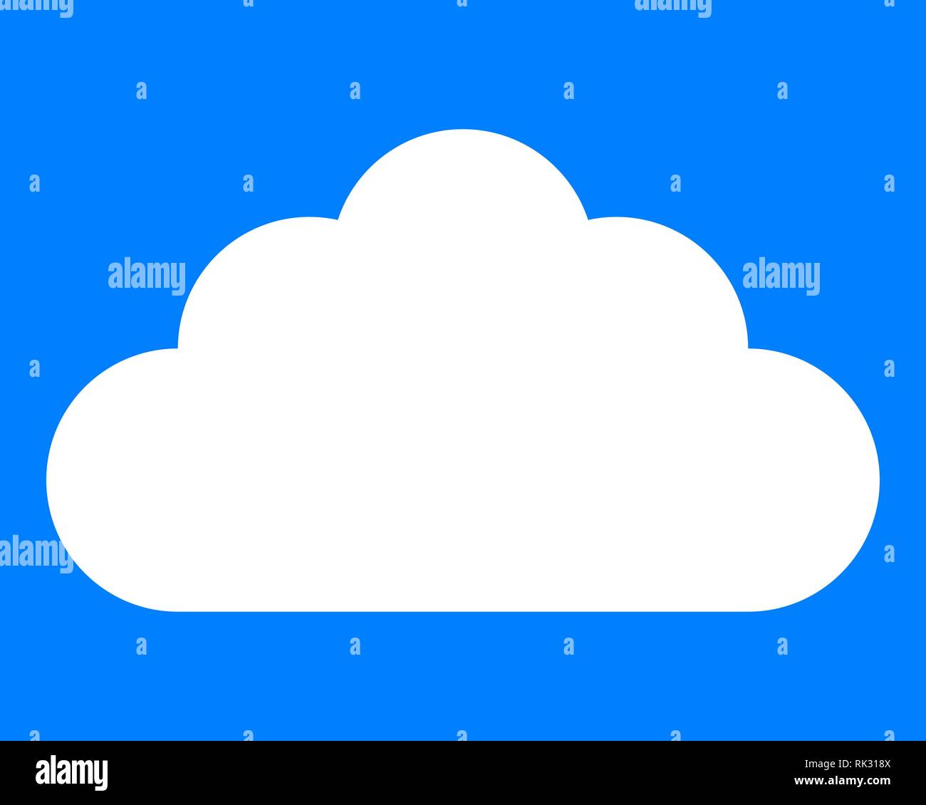 Cloud symbol icon - white simple, isolated - vector illustration Stock ...