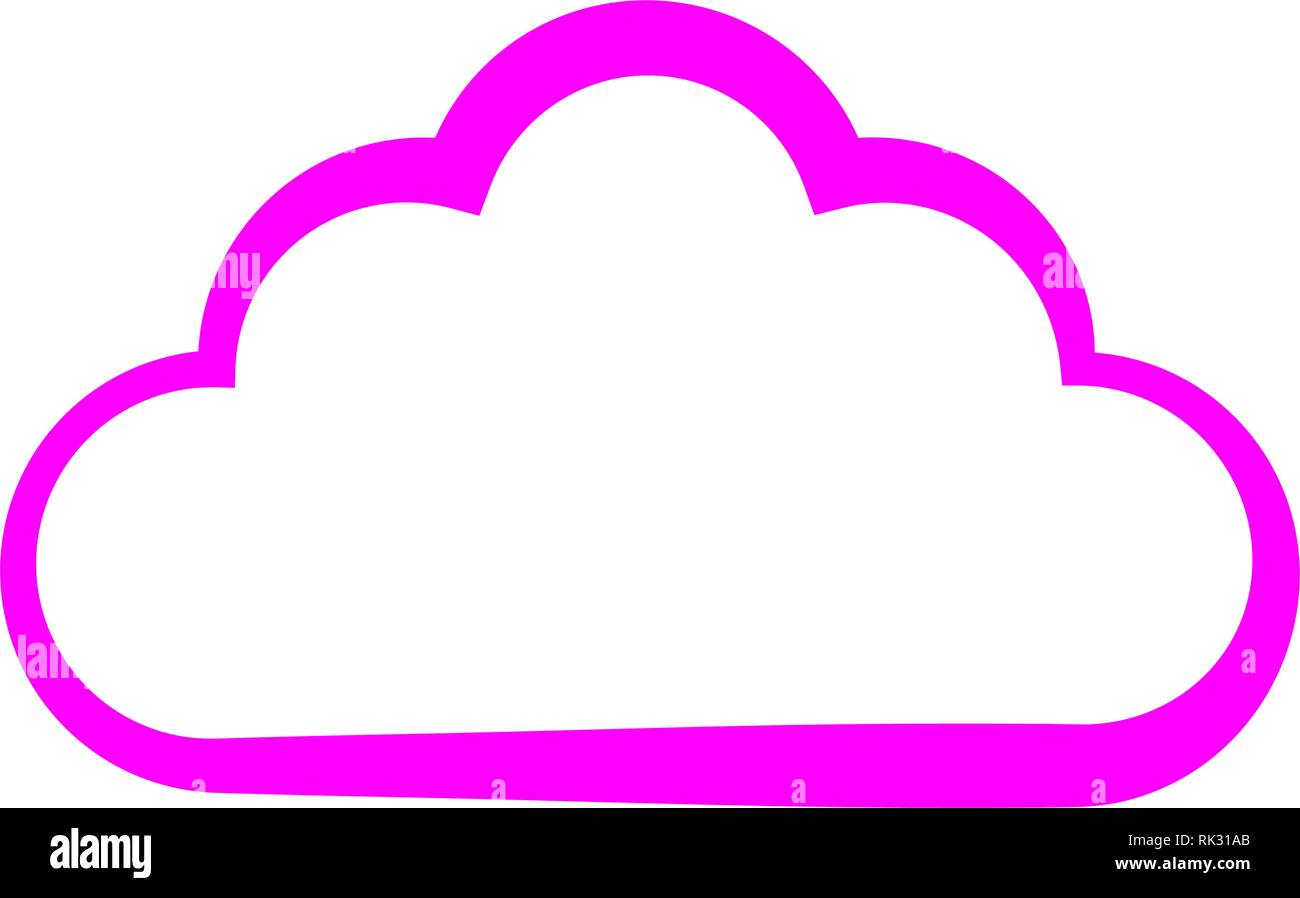 Cloud symbol icon - purple simple outline, isolated - vector ...