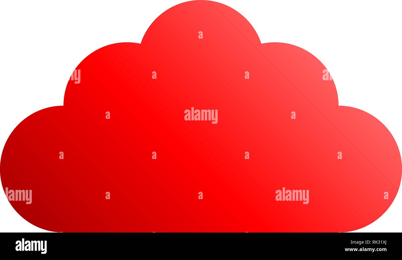 Cloud symbol icon - red gradient, isolated - vector illustration Stock ...