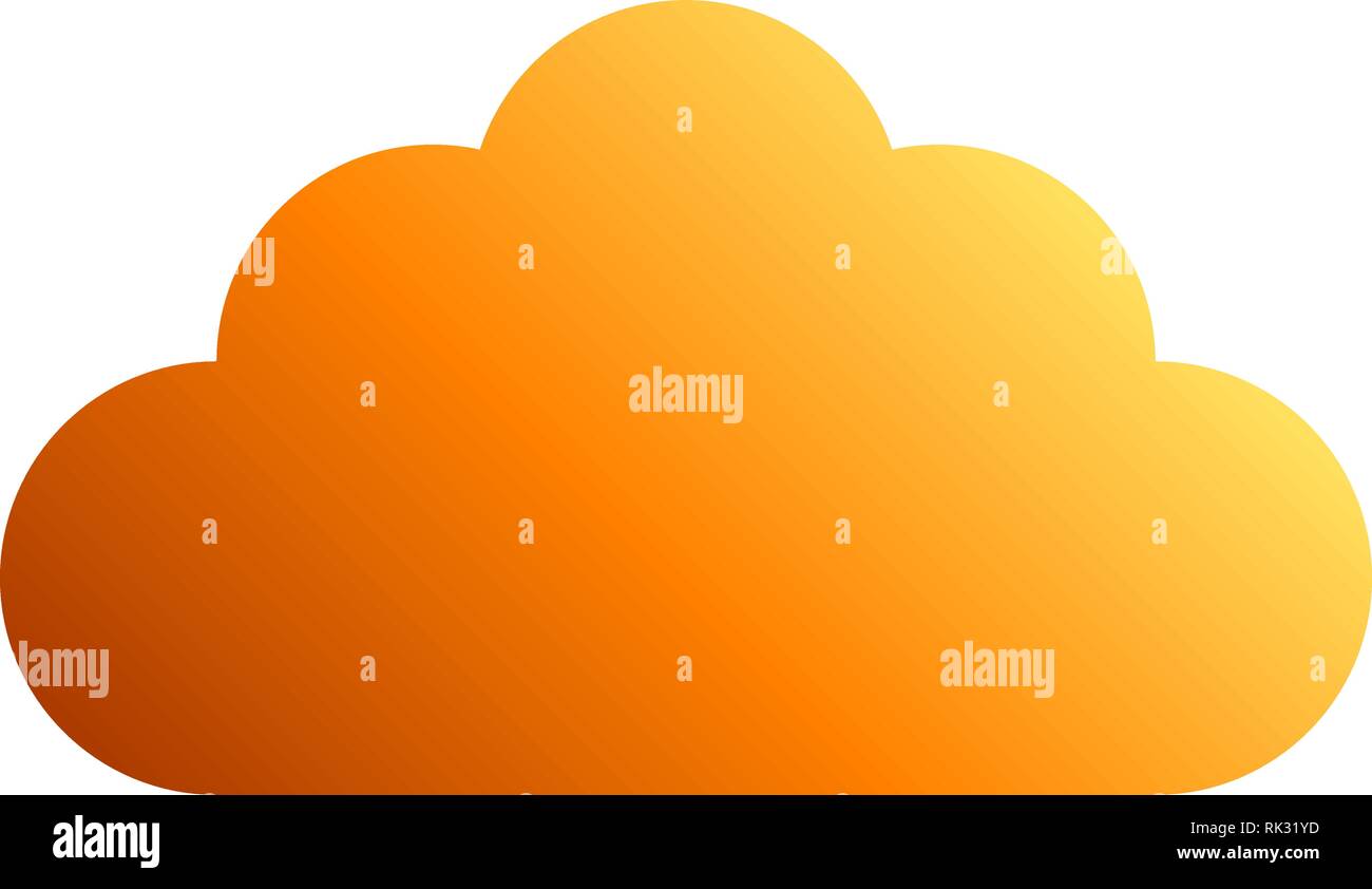 Cloud symbol icon - orange gradient, isolated - vector illustration ...
