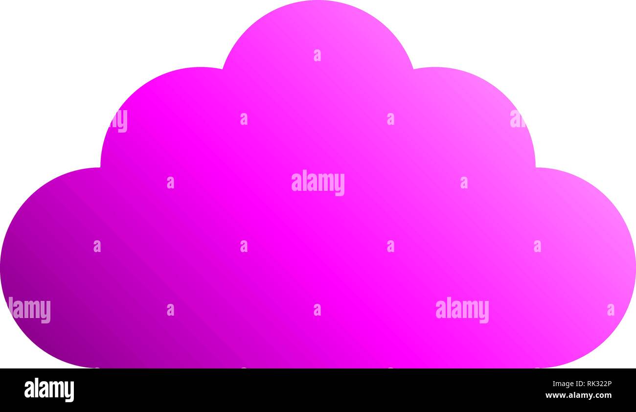 Cloud symbol icon - purple gradient, isolated - vector illustration ...
