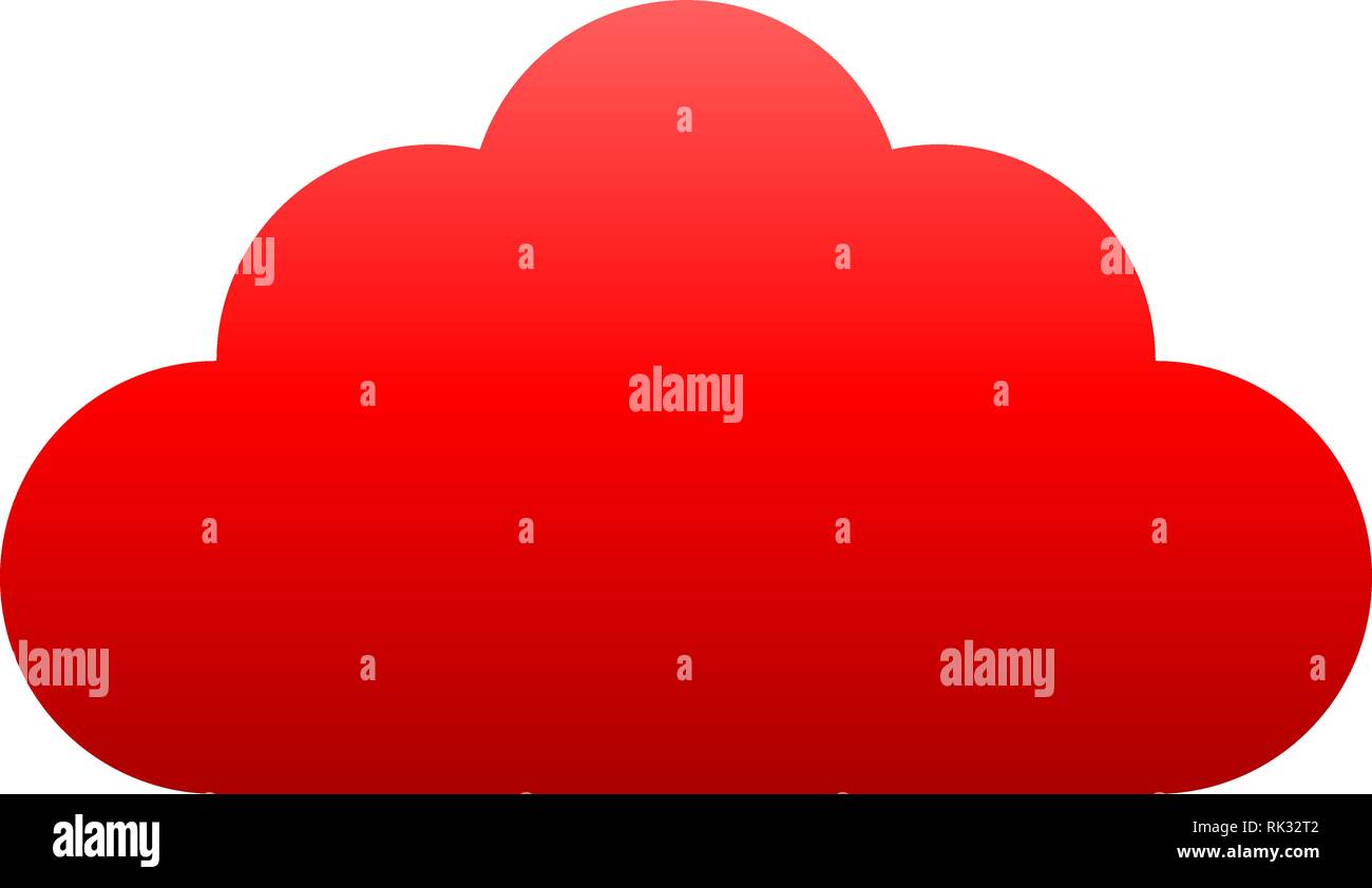 Cloud symbol icon - red gradient, isolated - vector illustration Stock ...