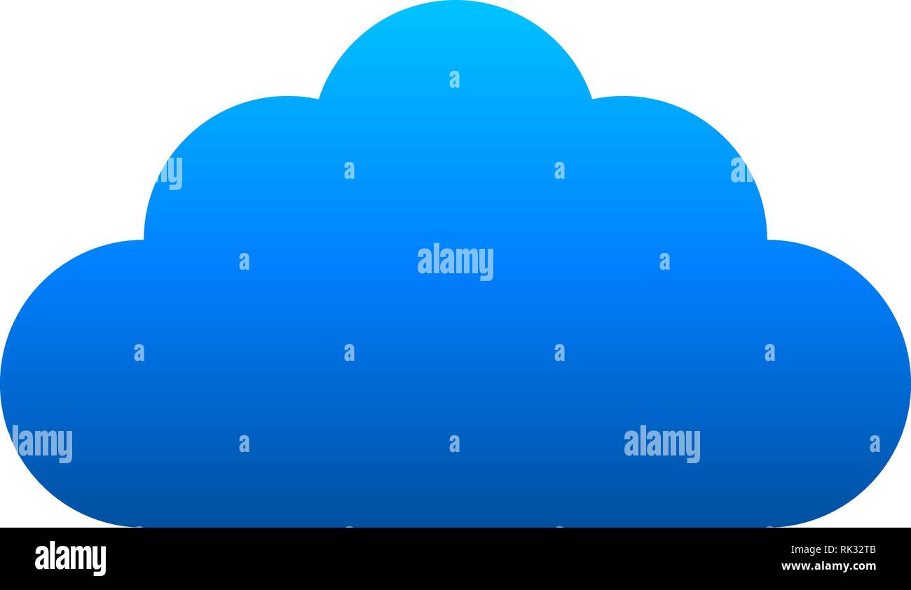 Cloud symbol icon - blue gradient, isolated - vector illustration Stock ...