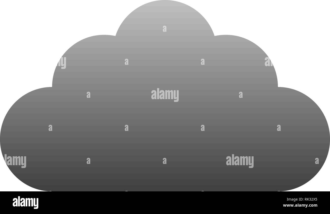 Cloud symbol icon - gray gradient, isolated - vector illustration Stock ...