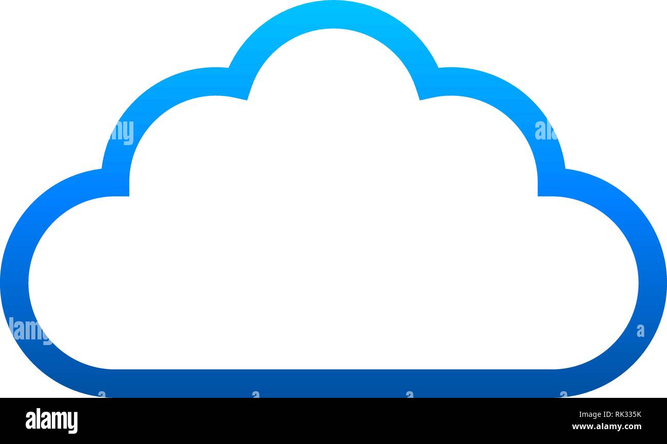 Cloud symbol icon - blue gradient outline, isolated - vector ...