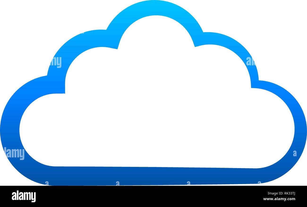 Cloud symbol icon - blue gradient outline, isolated - vector ...