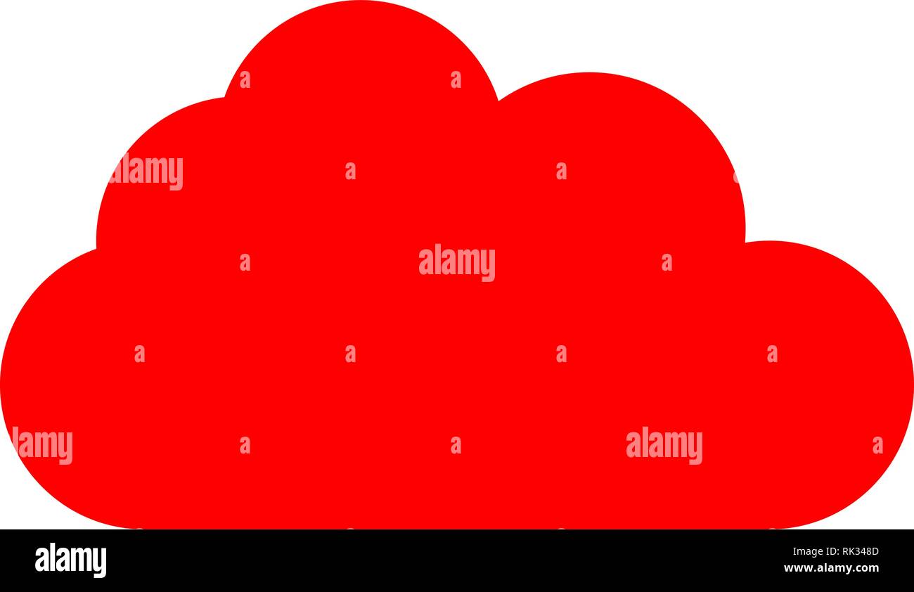 Cloud symbol icon - red simple, isolated - vector illustration Stock ...