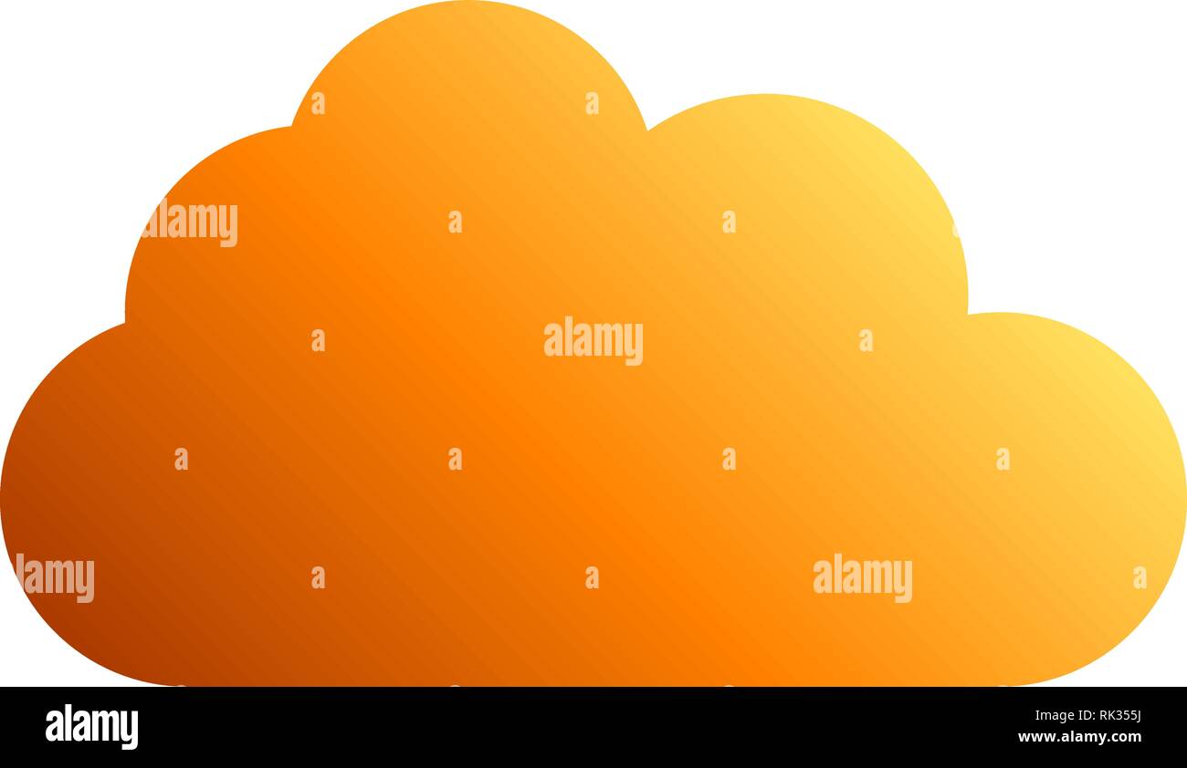 Cloud symbol icon - orange gradient, isolated - vector illustration ...