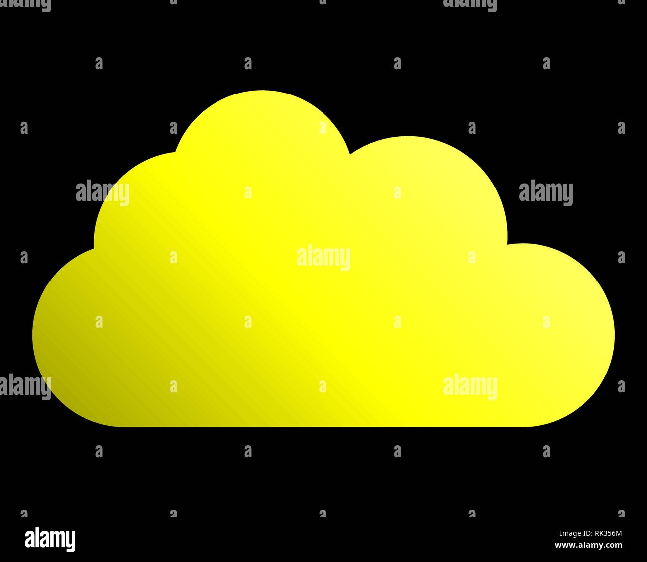 Cloud symbol icon - yellow gradient, isolated - vector illustration ...