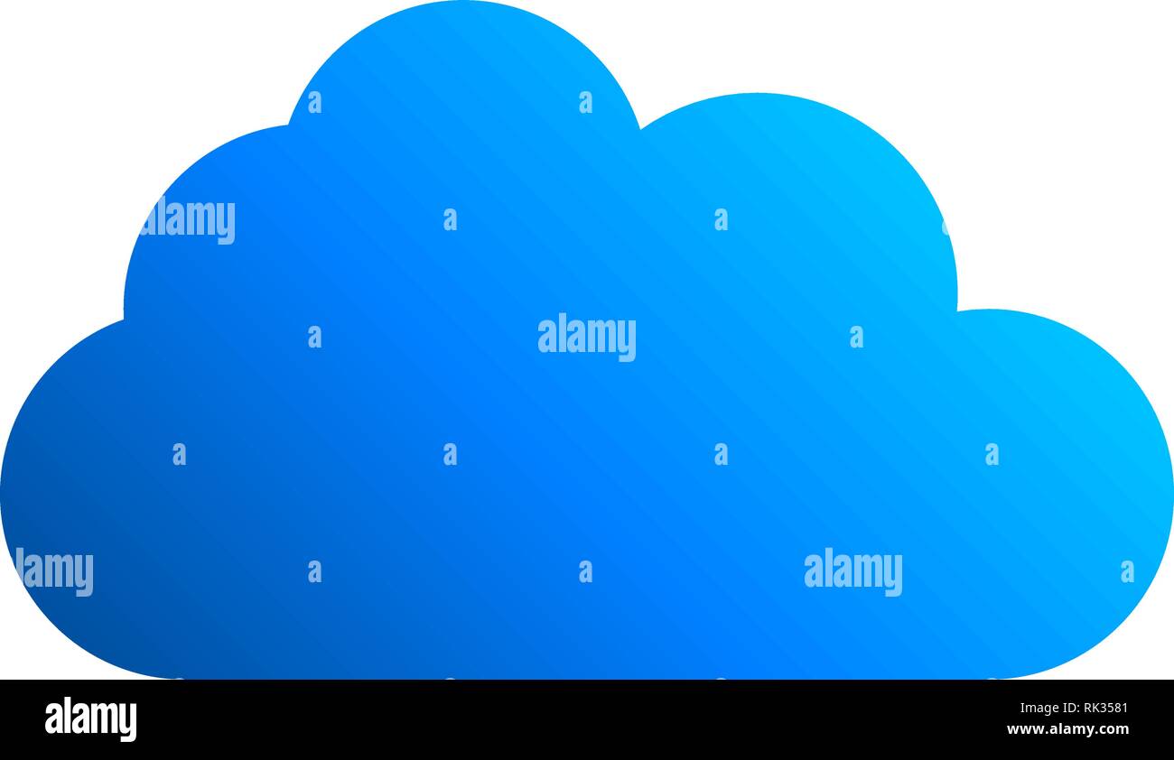 Cloud symbol icon - blue gradient, isolated - vector illustration Stock ...