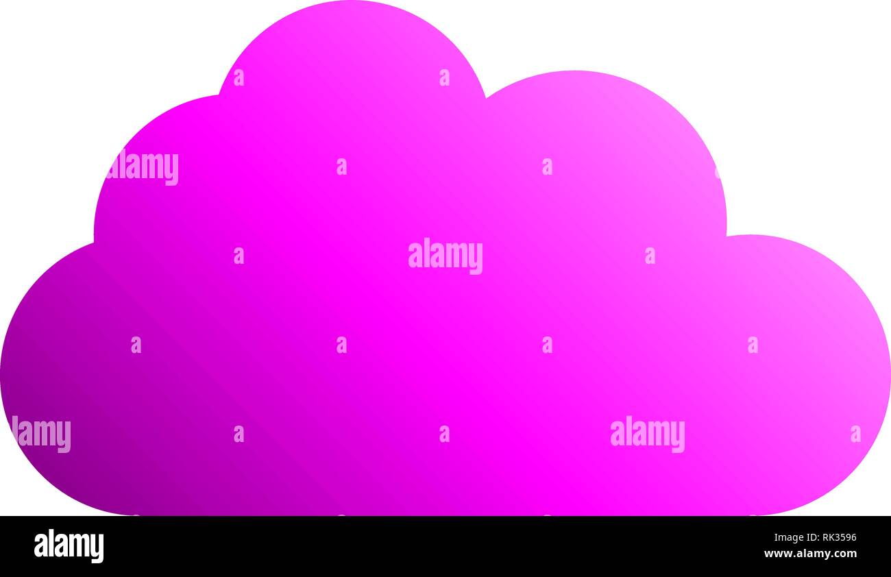 Cloud symbol icon - purple gradient, isolated - vector illustration ...