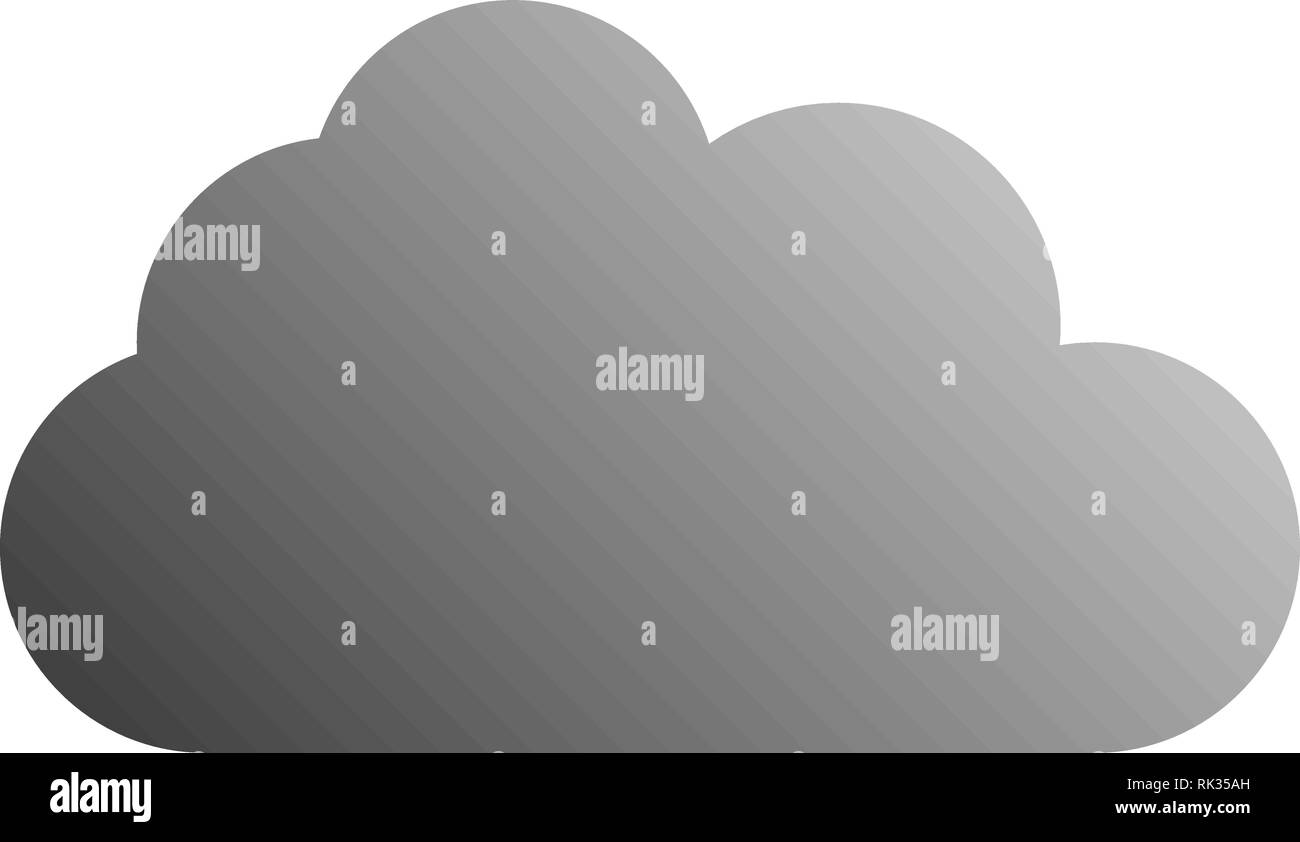 Cloud symbol icon - gray gradient, isolated - vector illustration Stock ...
