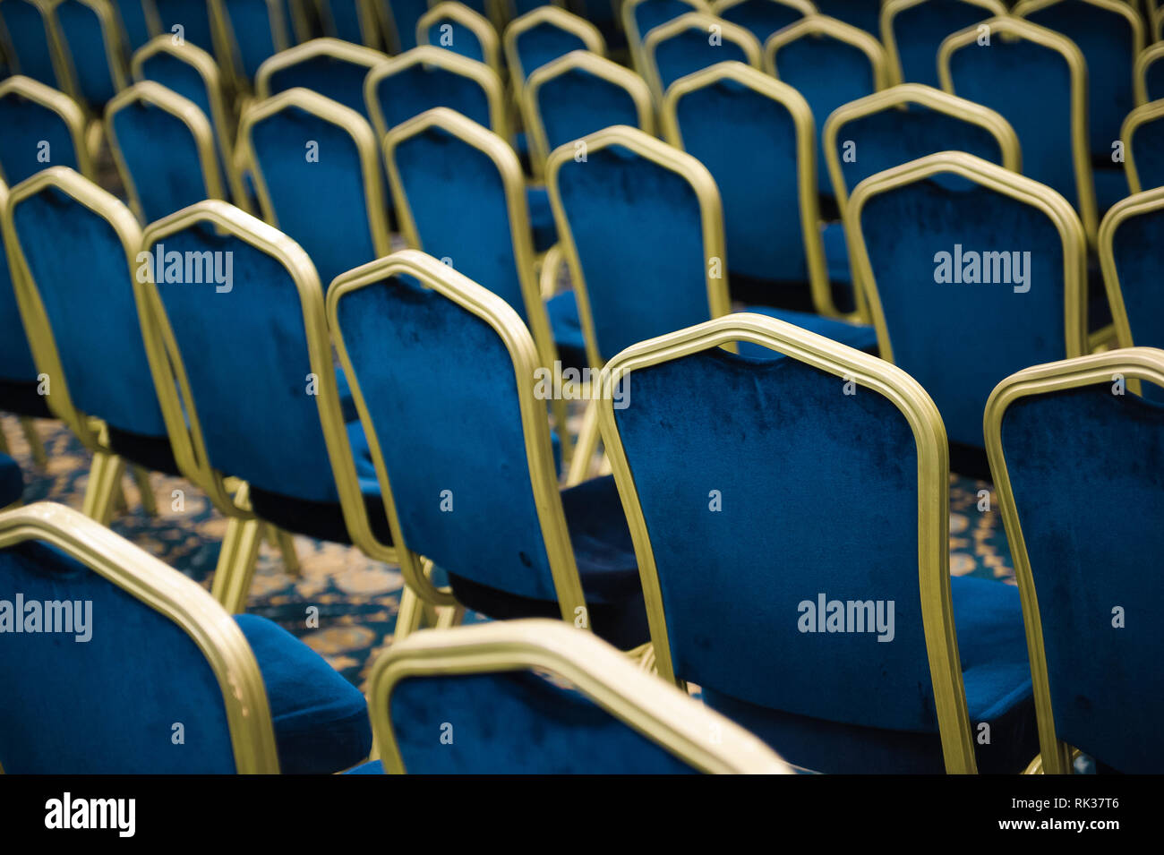 Empty cinema or theater auditorium, chairs befor meeting Stock Photo ...