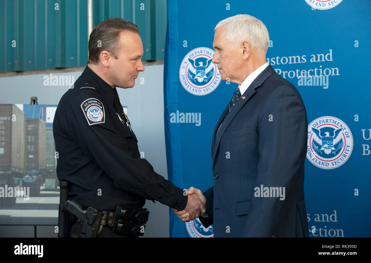 Vice President of the United States Mike Pence shakes hands with U.S ...