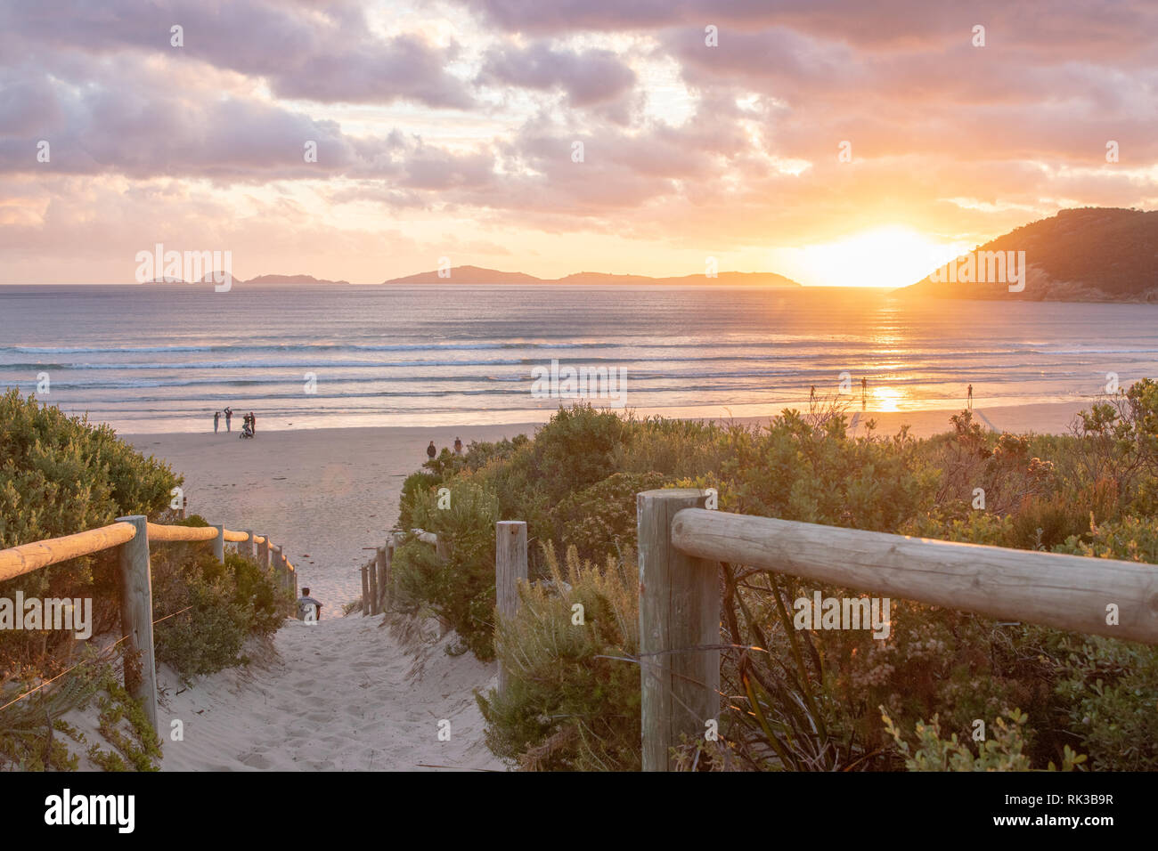 Sunset Nelson Bay Stock Photo - Alamy