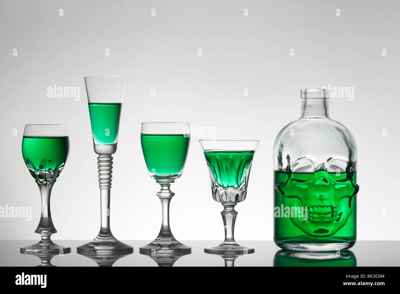 Absinthe Skull Bottle