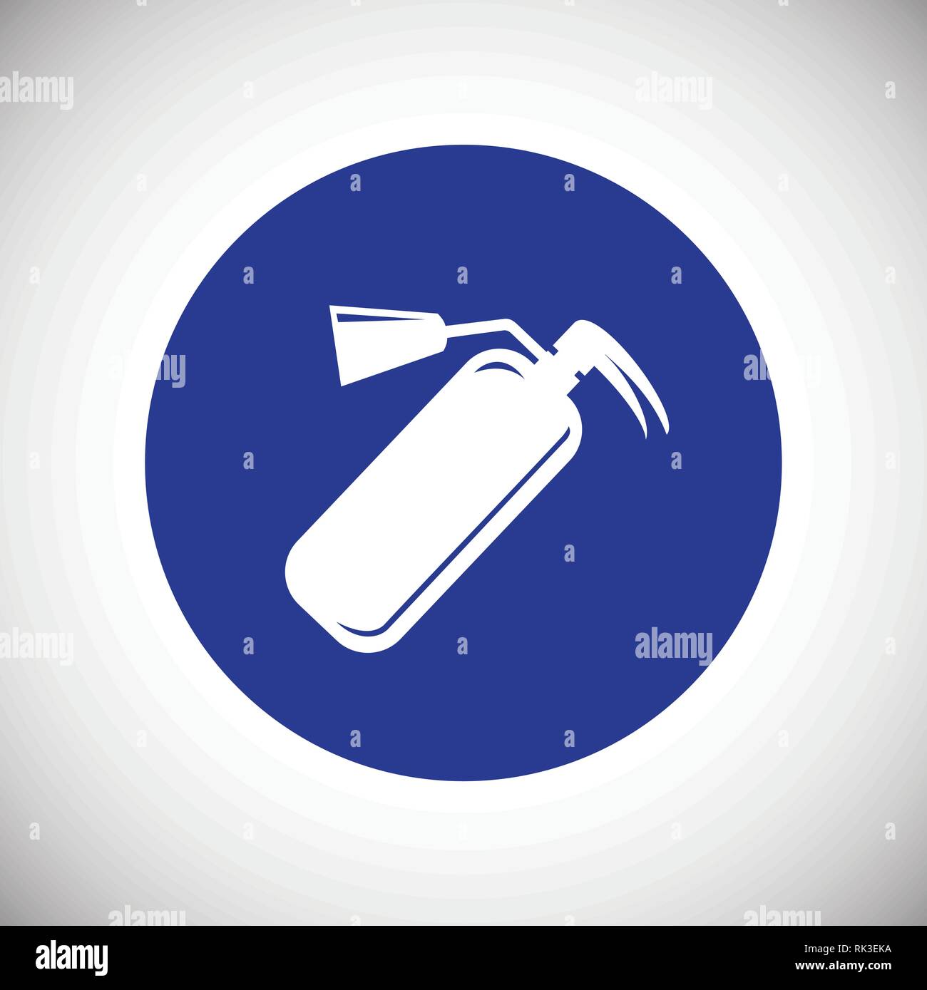 Fire extinguisher sign on blue background Stock Vector Image & Art - Alamy