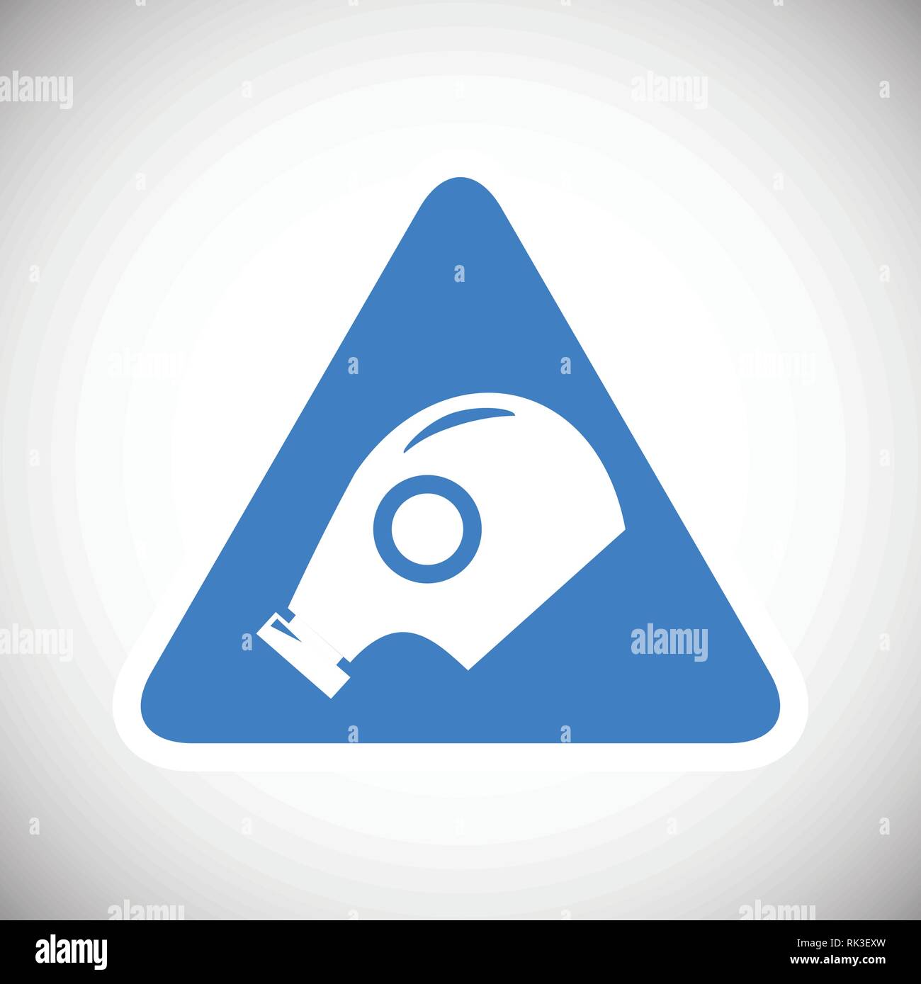 Gas mask sign on blue background Stock Vector Image & Art - Alamy