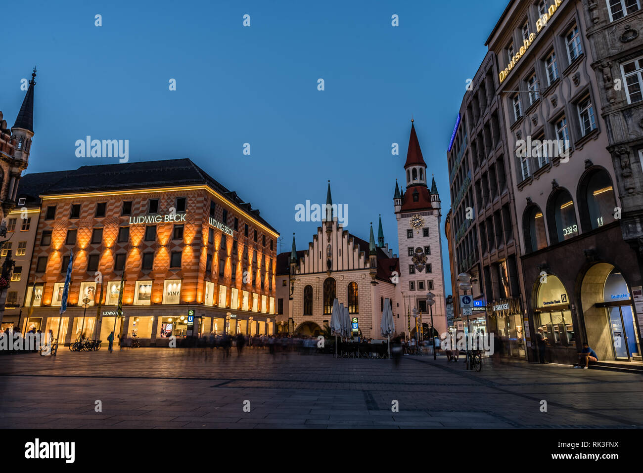 Munich, Bavaria/ Germany - 07 29 2018: Locals and tourists walking in ...