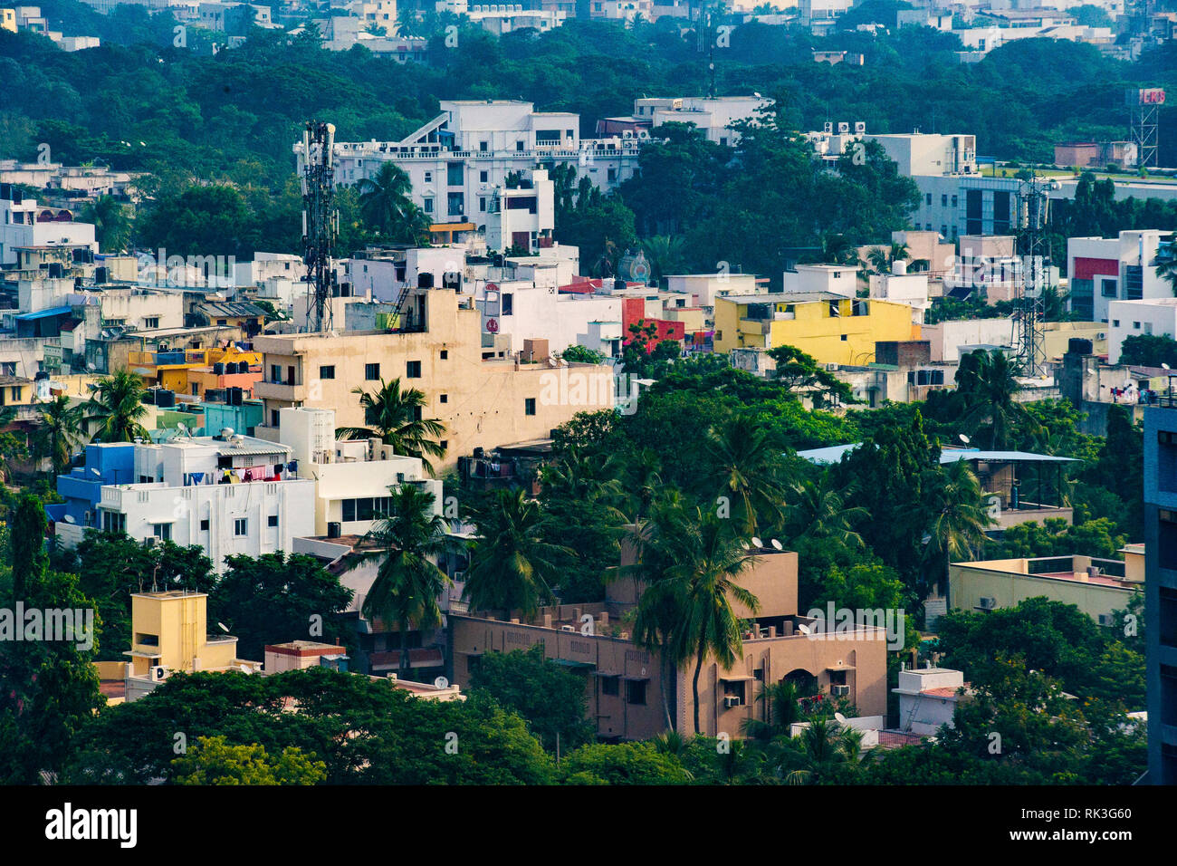 Views from above over the city of Chennai in southern India Stock Photo ...