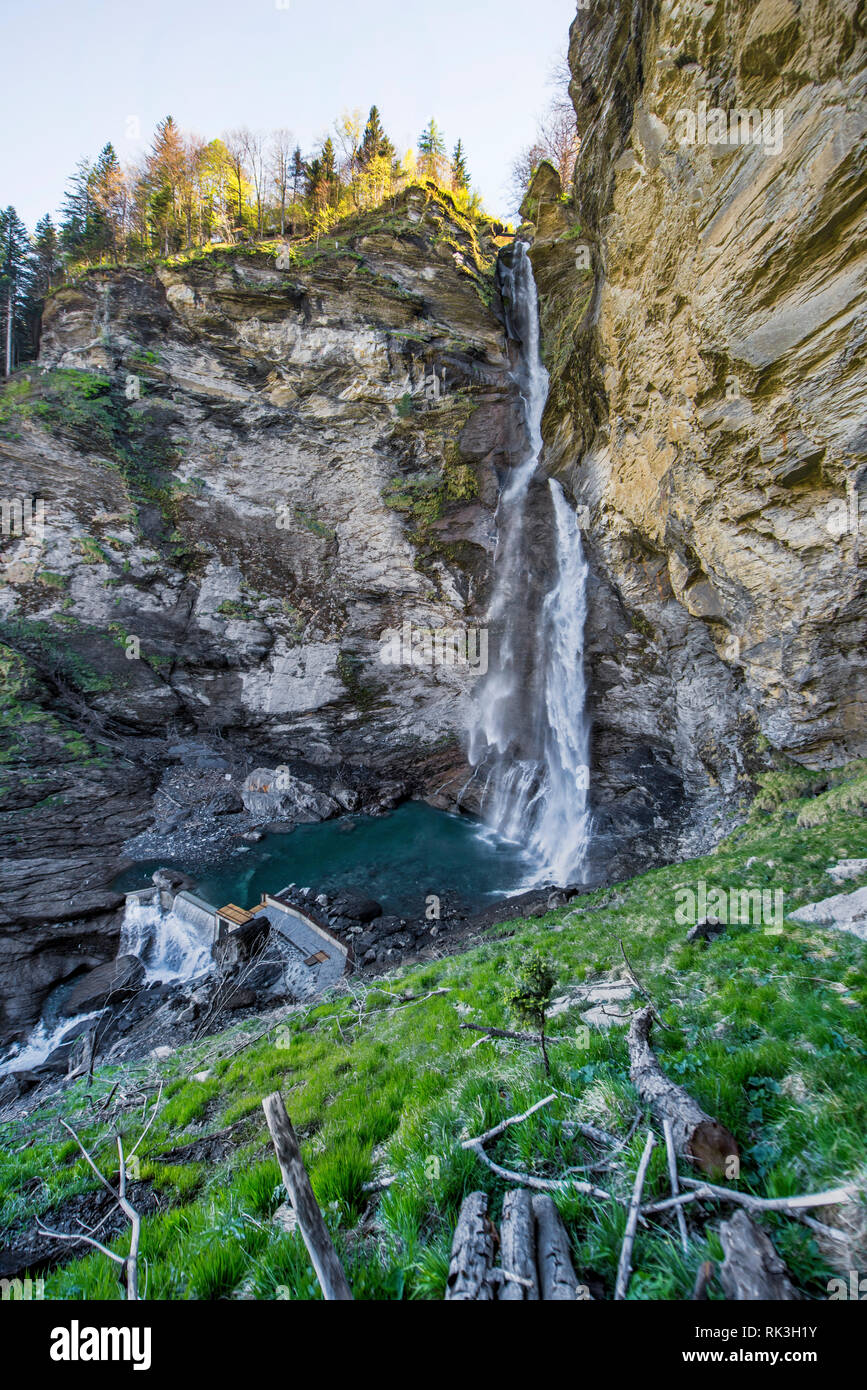 Alpine landscape with waterfall hi-res stock photography and images - Alamy