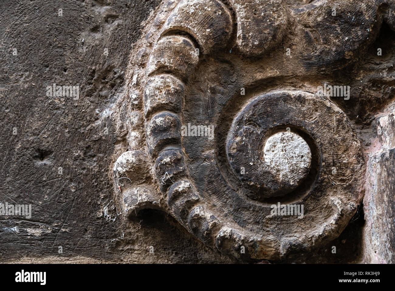 detail of an ancient artistic stone of an Italian medieval city Stock ...