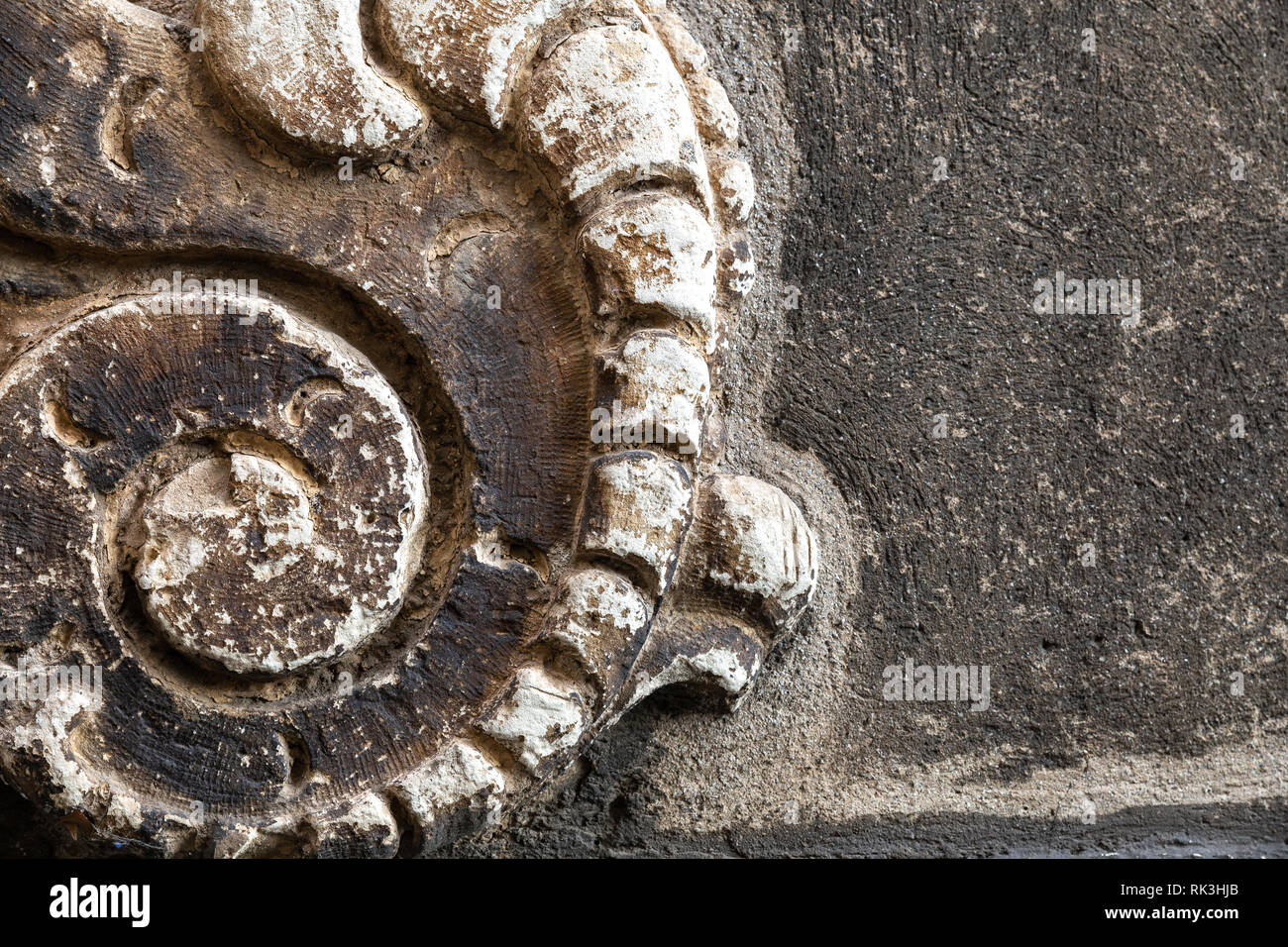 detail of an ancient artistic stone of an Italian medieval city Stock ...