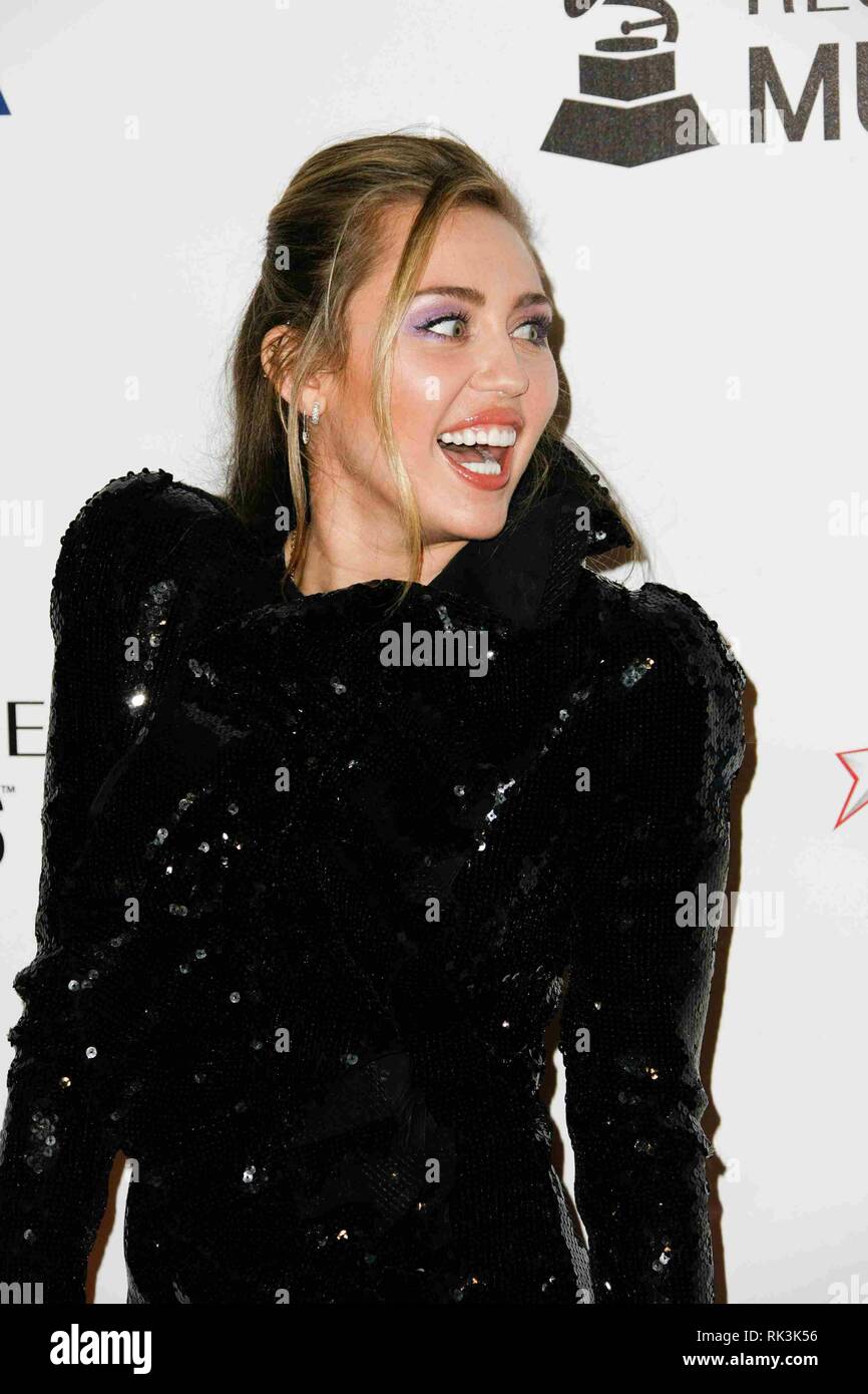 LOS ANGELES, CA - FEBRUARY 08: Miley Cyrus at the MusiCares Person of ...