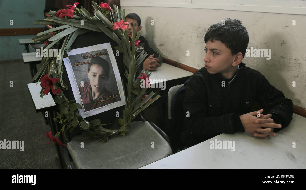 Gaza, Palestine. 9th Feb 2019. portrait of Hassan Shalabi seen with ...