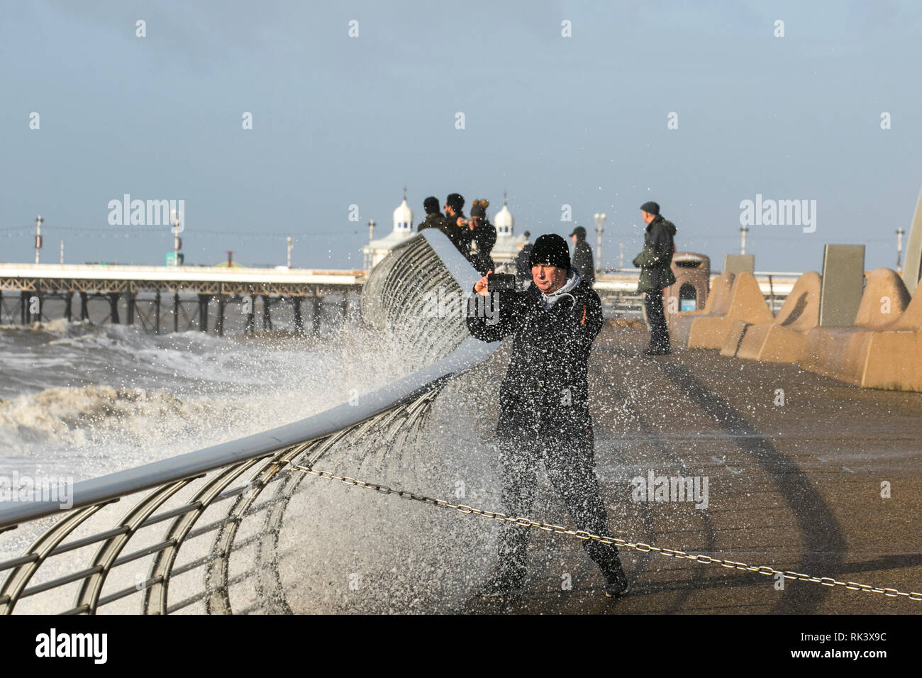 Blackpool, Lancashire. 9th February, 2019. UK Weather. Bright but very ...