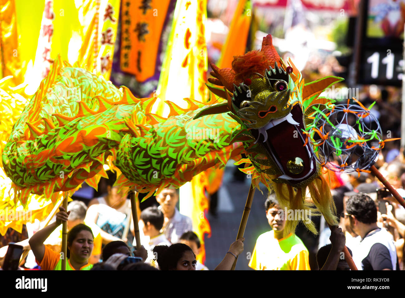 Sao Paulo, Brazil. February 9, 2019 - thousands of people accompany the ...