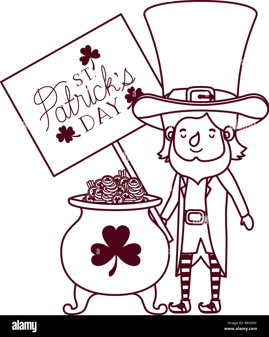 st patricks day label with leprechaun character Stock Vector Image ...