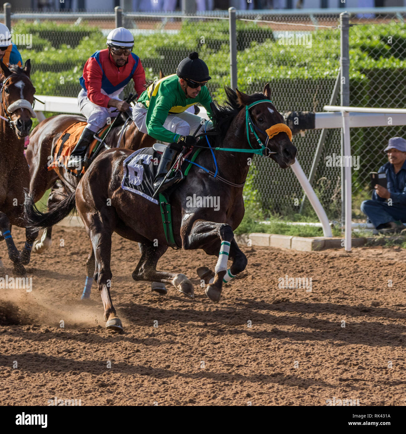 Horse racing at King Khalid Racetrack, Taif, Saudi Arabia. 23/06/2018 ...