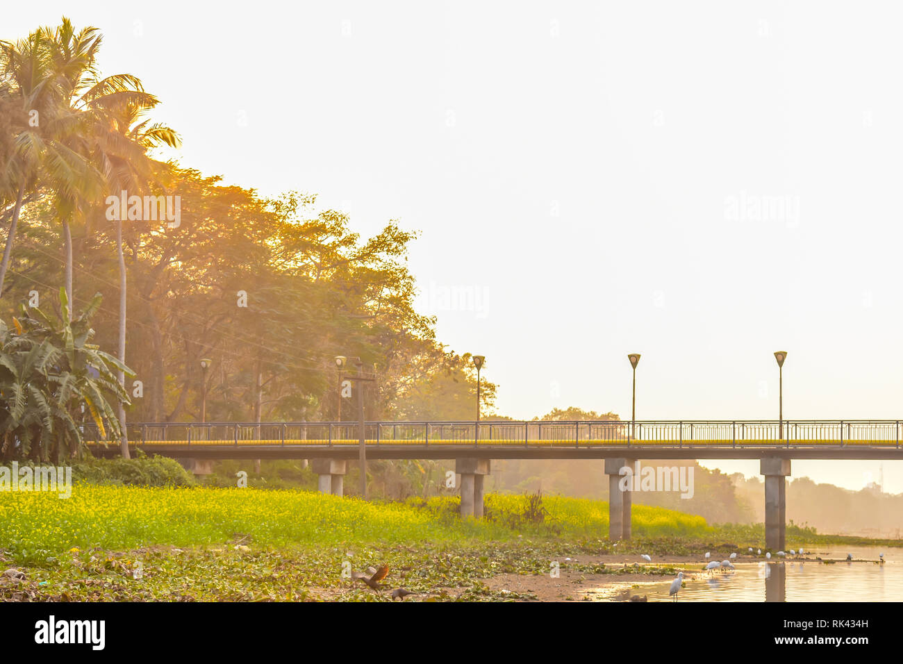 Landscape view of a small village near river bank of Kumari ...