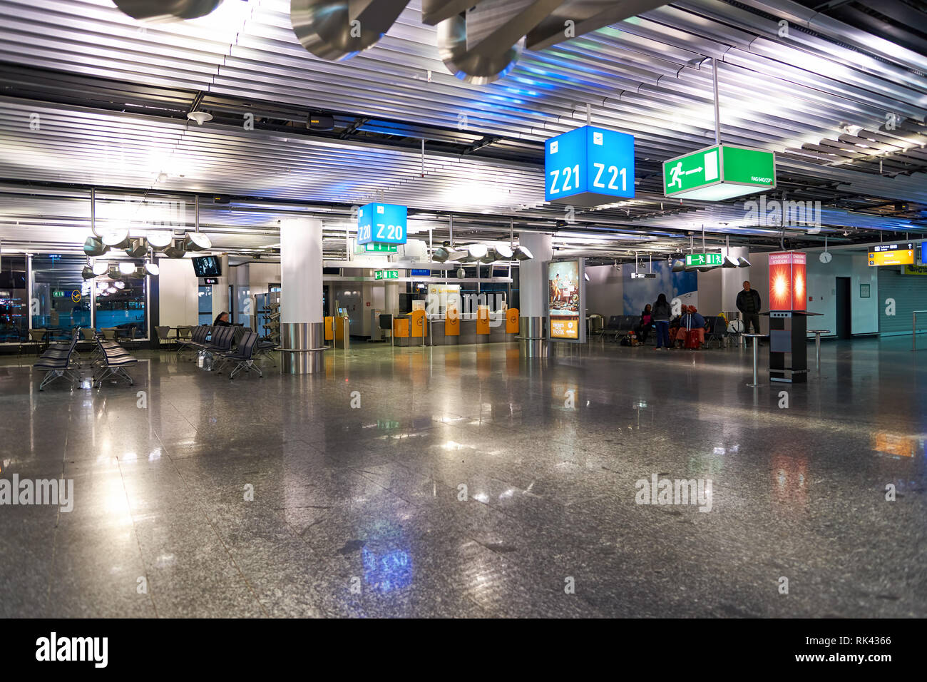 FRANKFURT, GERMANY - APRIL 07, 2016: inside of Frankfurt Airport ...