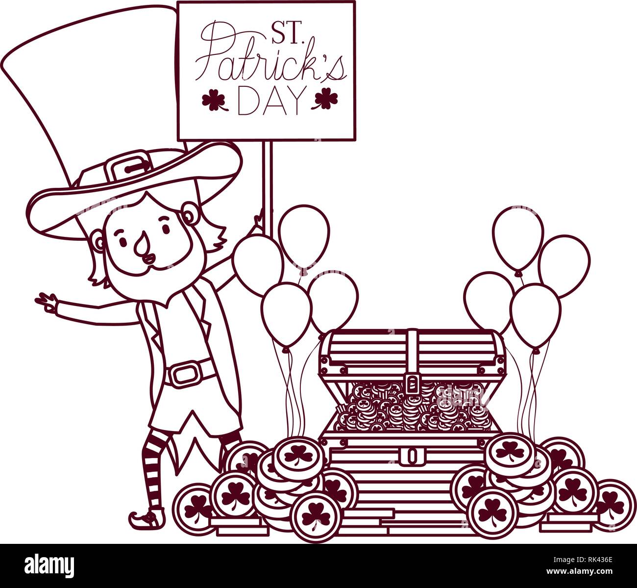 st patricks day label with leprechaun character Stock Vector Image ...