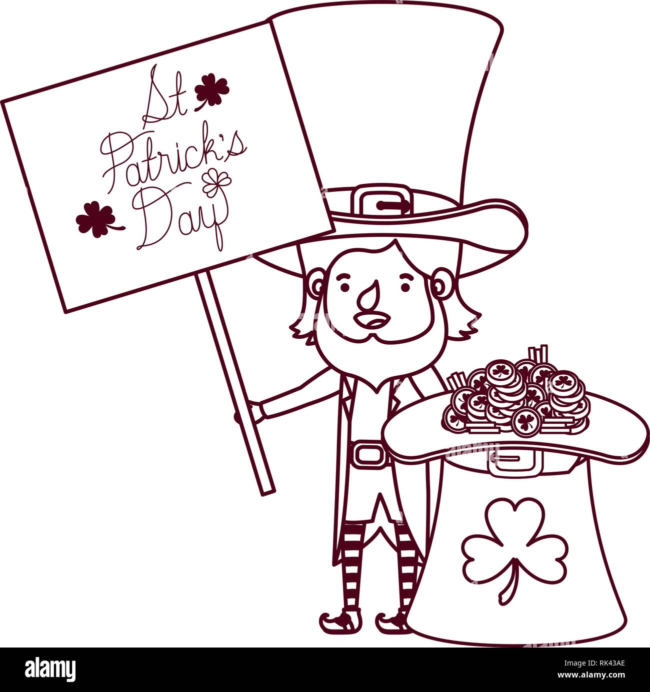 st patricks day label with leprechaun character Stock Vector Image ...