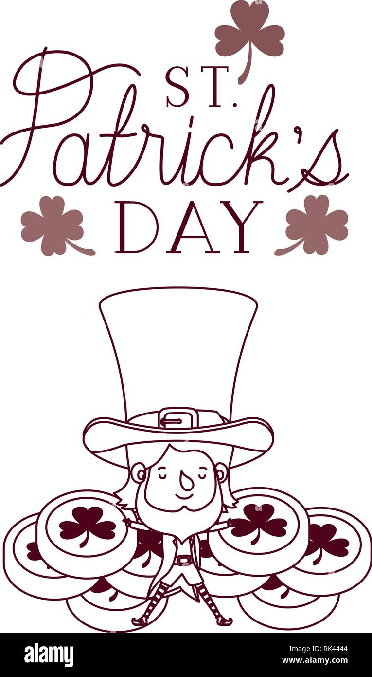 st patricks day label with leprechaun character Stock Vector Image ...