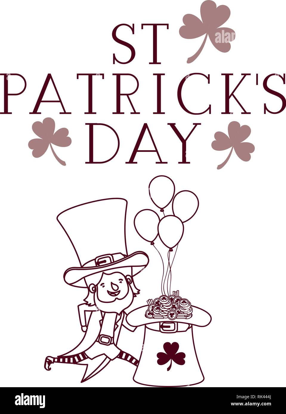 st patricks day label with leprechaun character Stock Vector Image ...