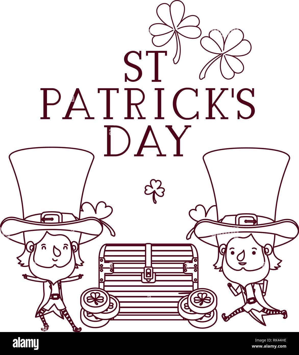 st patricks day label with leprechauns character Stock Vector Image ...