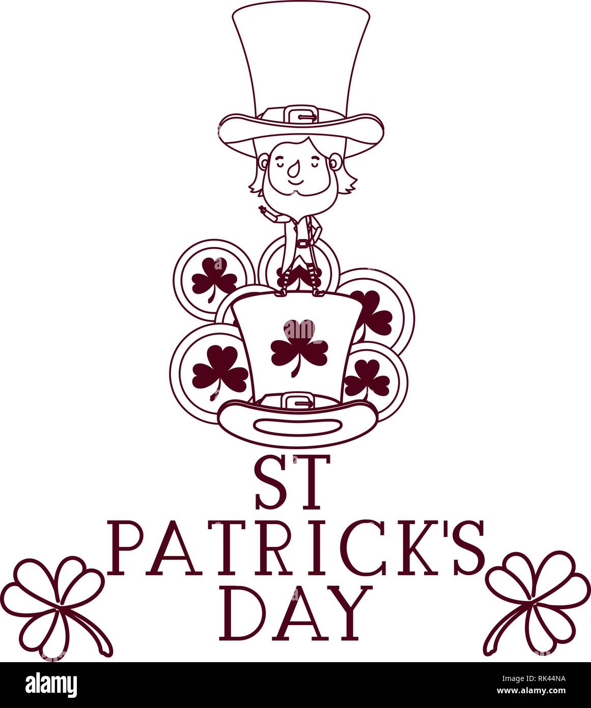 st patricks day label with leprechaun character Stock Vector Image ...