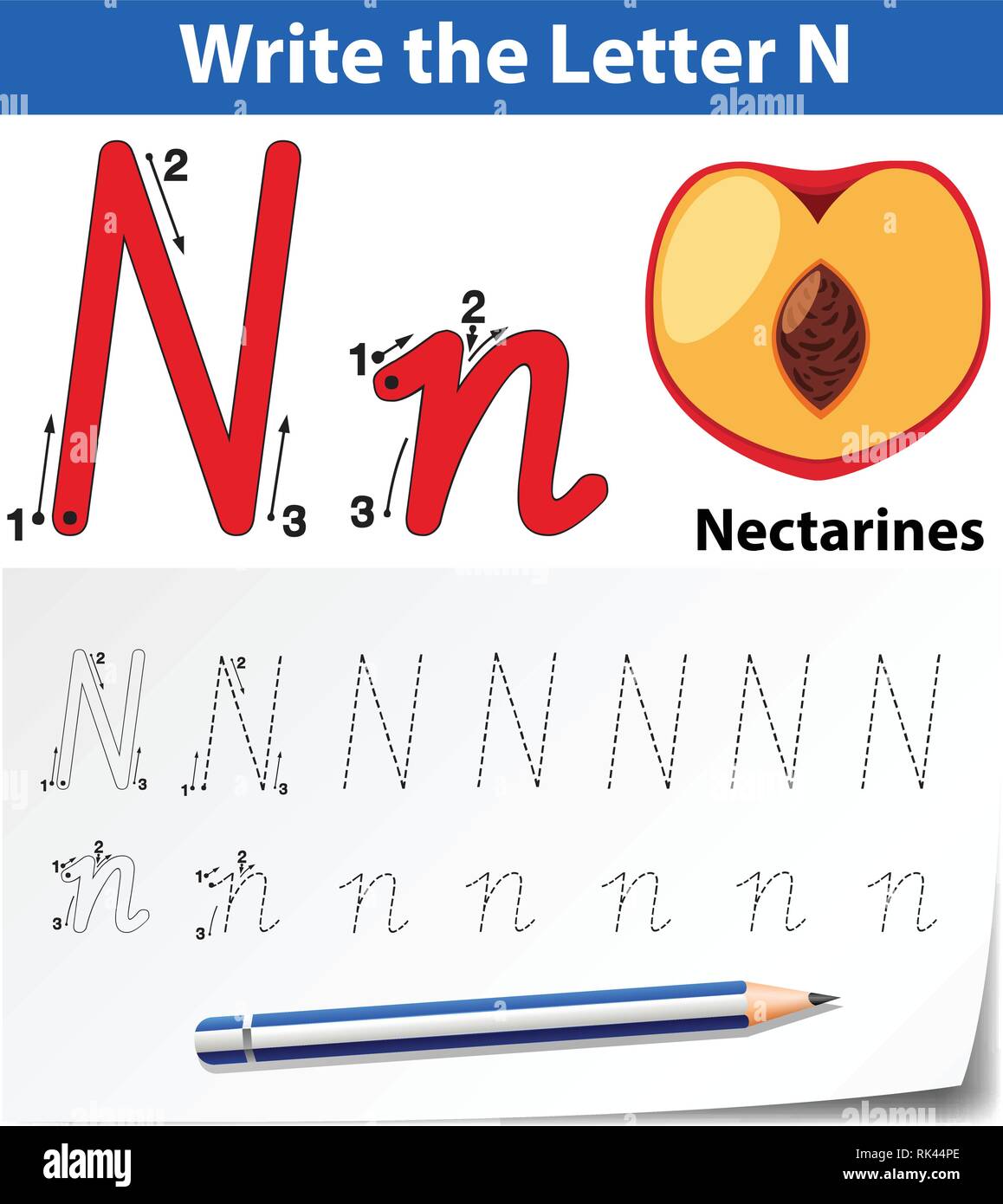 Tracing letter n hi-res stock photography and images - Alamy